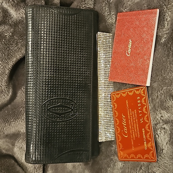 Cartier | Bags | Cartier Happy Birthday Logo Navy Long Wallet Bifold ...